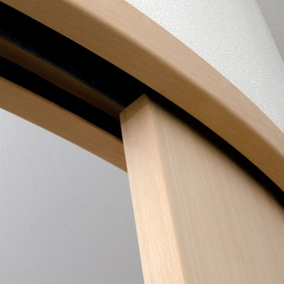 Termoacustica Centese - PORTE SCORREVOLI CURVE CON ESSENZE GREZZE